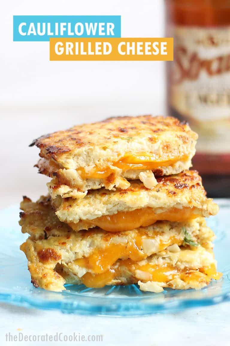 grilled cheese with cauliflower bread is a low-carb, keto-friendly lunch