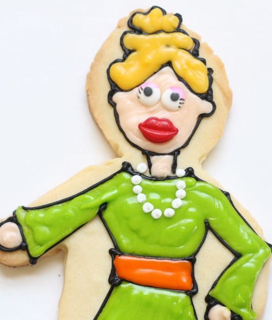 Drag queen cookies: How to decorate. Video step-by-step tutorial.