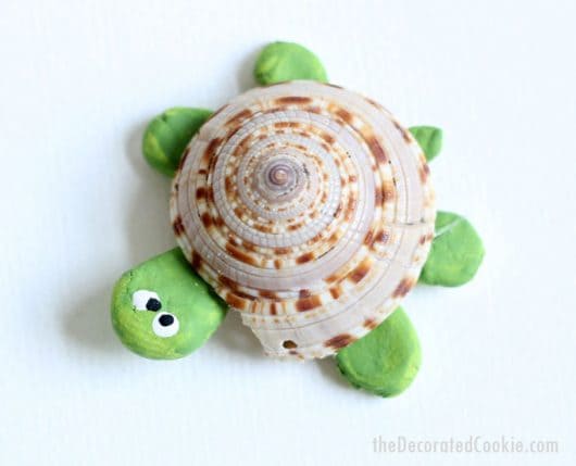 seashell creatures summer craft idea for kids or adults