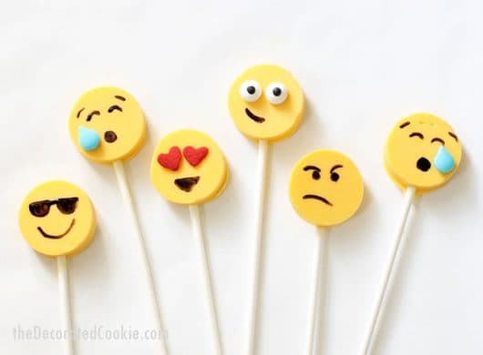 Emoji candy! Easy pops with the silcone lollipop mold -- chocolate pops