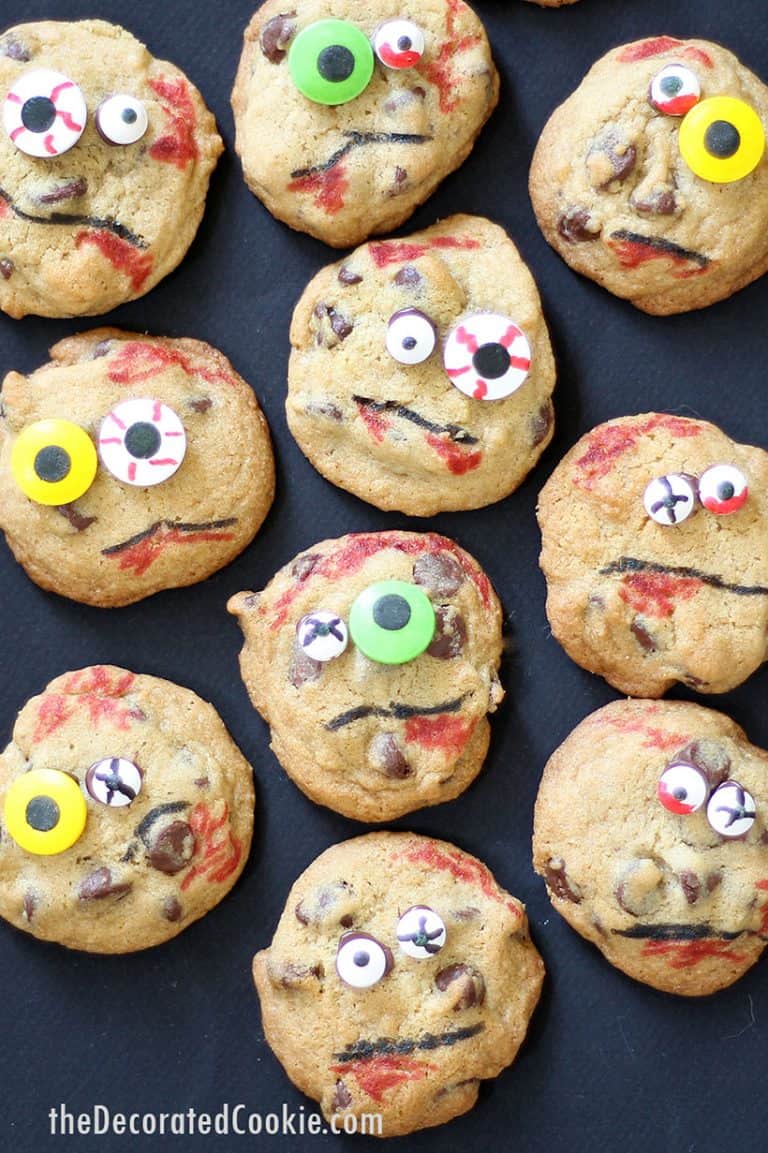 zombie chocolate chip cookies -- easy, fun Halloween party food