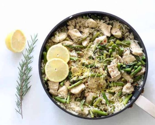 one-pot Lemon rosemary chicken and rice dinner idea