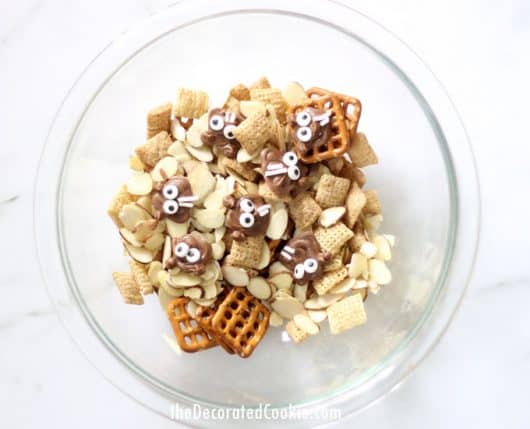 Groundhog day snack mix, a cute and fun treat to serve on Groundhog Day