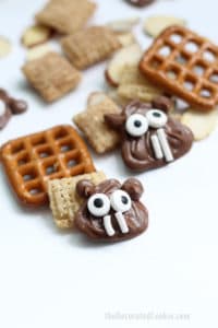 Groundhog day snack mix, a cute and fun treat to serve on Groundhog Day