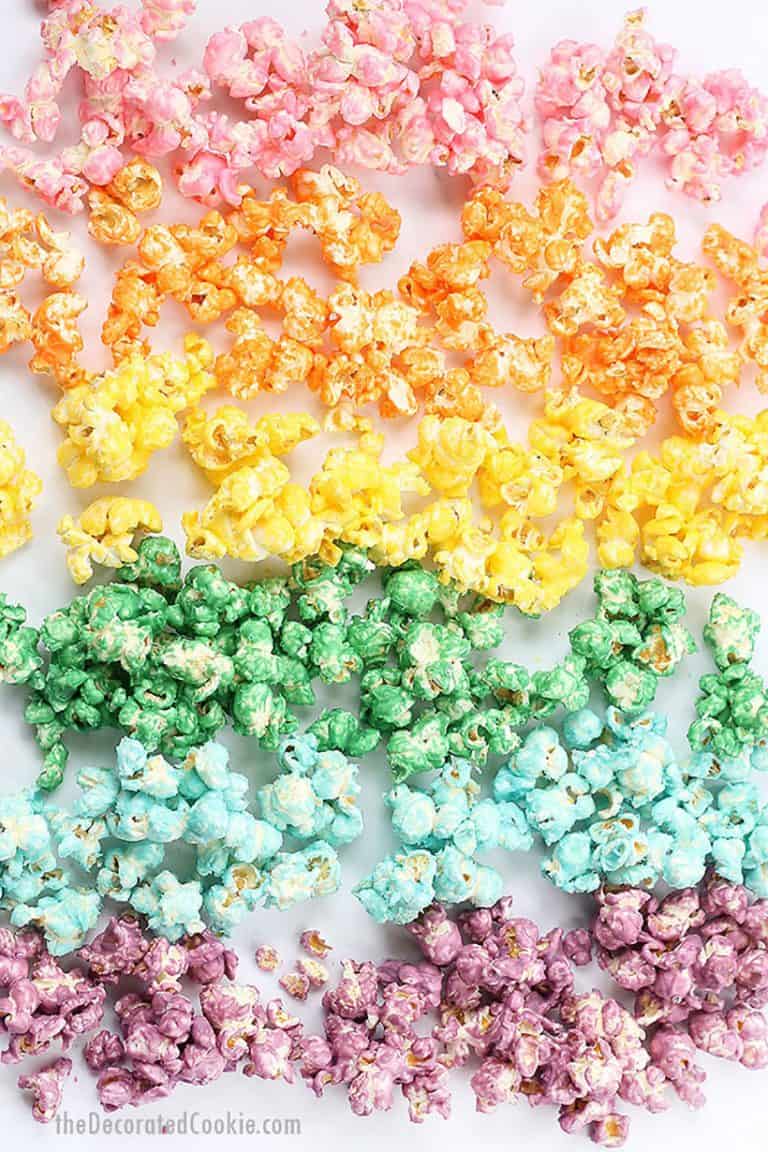 RAINBOW POPCORN for a rainbow or unicorn party. With video.