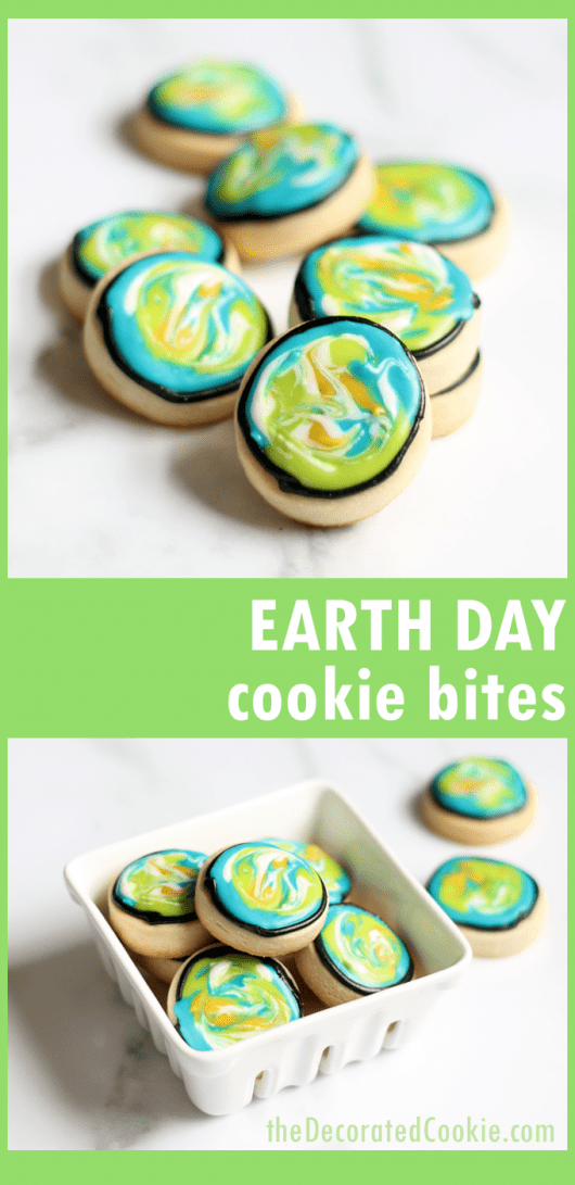How to decorate EARTH DAY COOKIES, an easy Earth Day fun food idea.