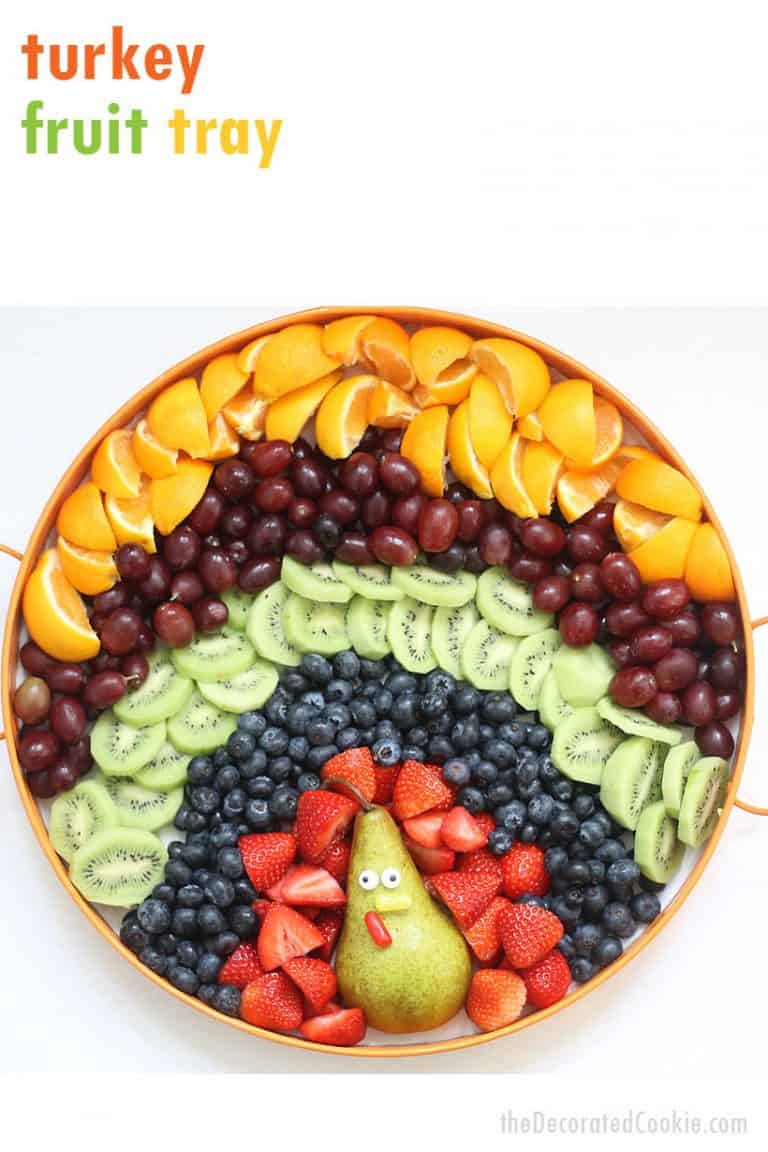 TURKEY FRUIT PLATTER -- fun food tray for Thanksgiving