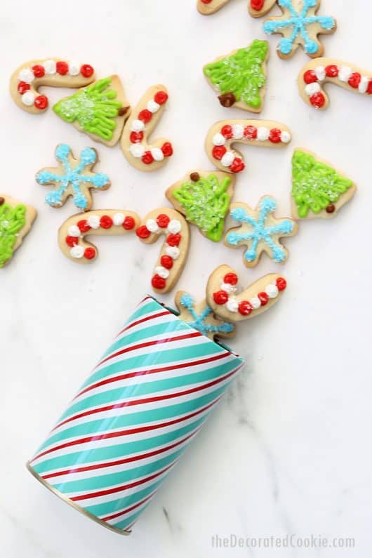 MINI CHRISTMAS COOKIES -- Easy sprinkle-topped holiday cookies.