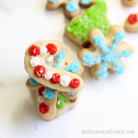 MINI CHRISTMAS COOKIES -- Easy sprinkle-topped holiday cookies.
