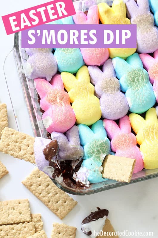 EASTER PEEPS S'MORES DIP -- Easy, 2-ingredient Easter dessert.