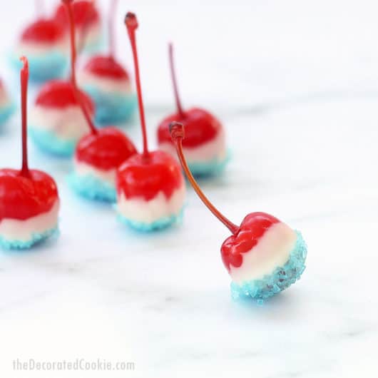 BOOZY CHERRY BOMBS with vodka for the 4th of July
