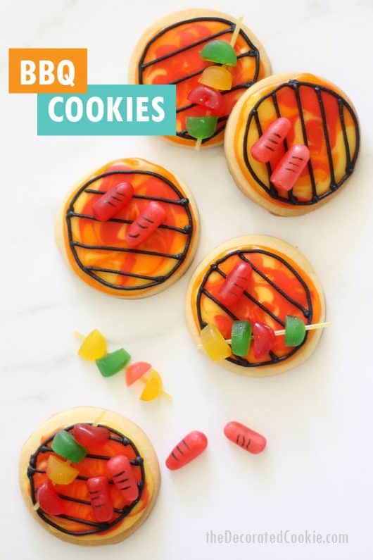 BBQ GRILL SUMMER COOKIES -- Easy, fun decorated cookies.