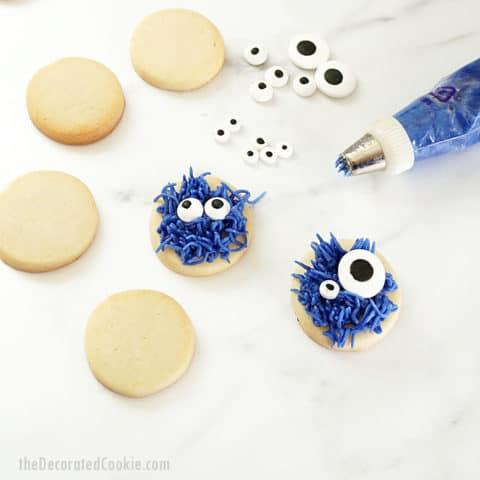 FUZZY MONSTER HALLOWEEN COOKIES -- bite-size fun cookies