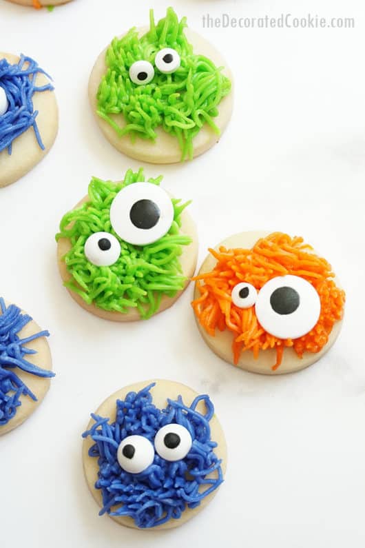 FUZZY MONSTER HALLOWEEN COOKIES -- bite-size fun cookies