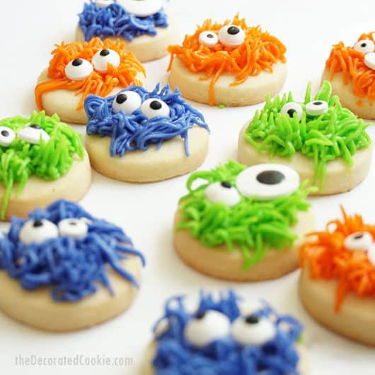 FUZZY MONSTER HALLOWEEN COOKIES -- bite-size fun cookies