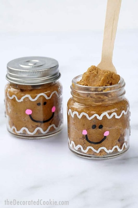 GINGERBREAD EDIBLE COOKIE DOUGH - in cute mason jars