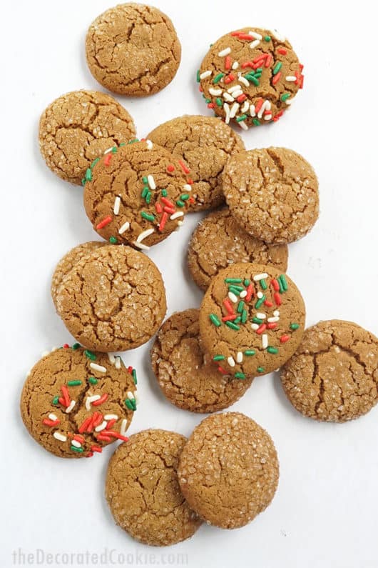 SOFT MOLASSES COOKIES -- Chewy, spiced, ginger Christmas cookies.