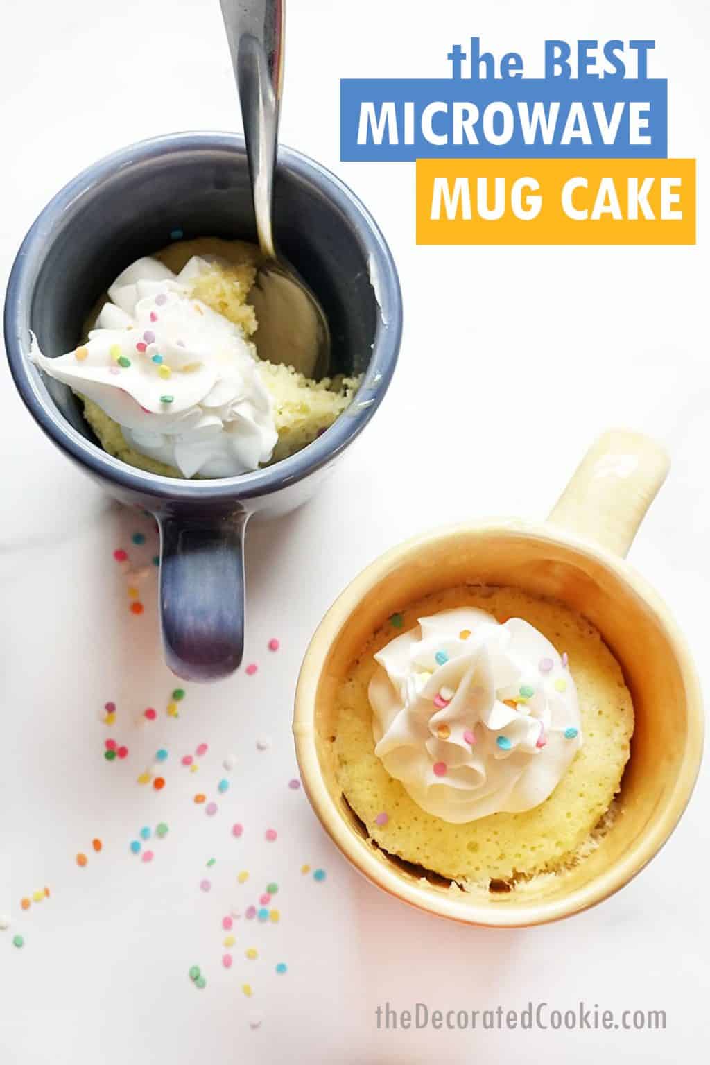 MICROWAVE VANILLA MUG CAKE RECIPE -- easy dessert for two