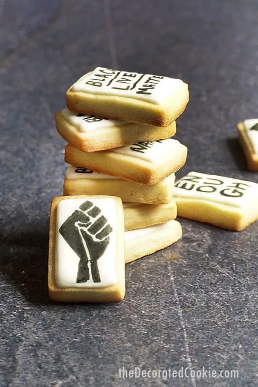 BLACK LIVES MATTER COOKIES -- mini protest sign cookies
